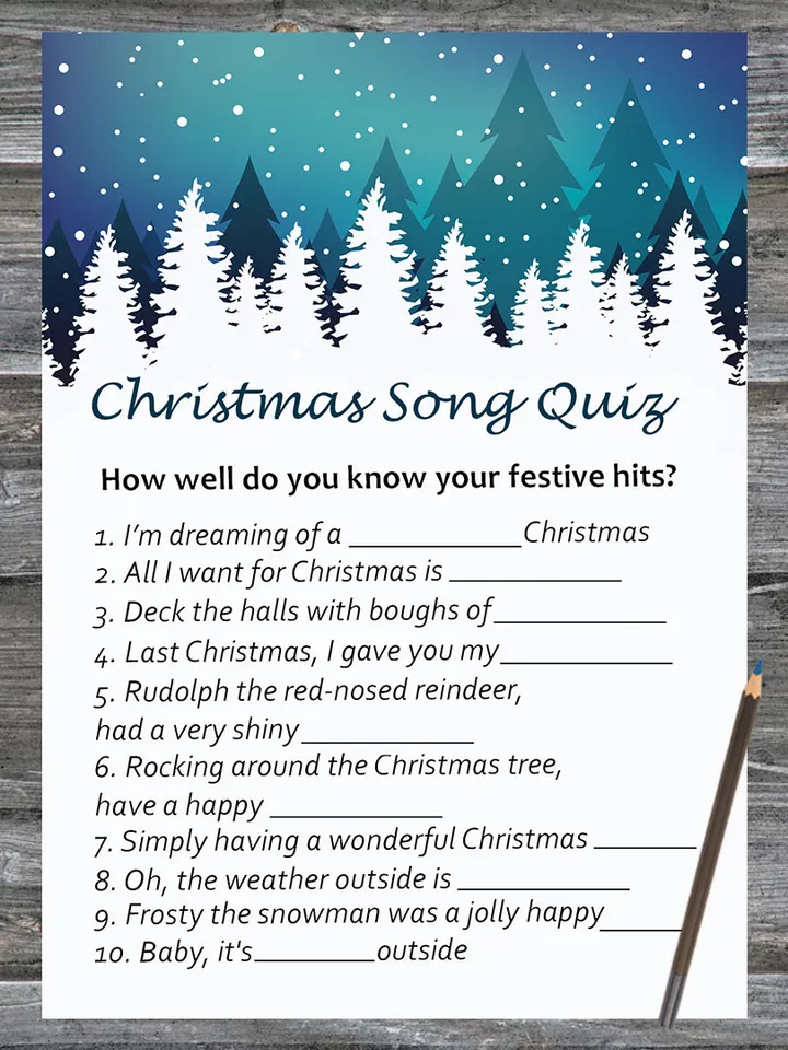 Christmas party games,Christmas Song Trivia Game Printable,Christmas ...