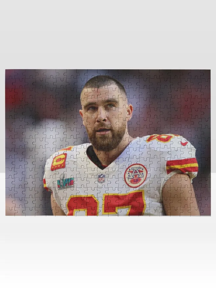 Travis Kelce Jigsaw Puzzle Wooden $36.00 | Buy online with delivery