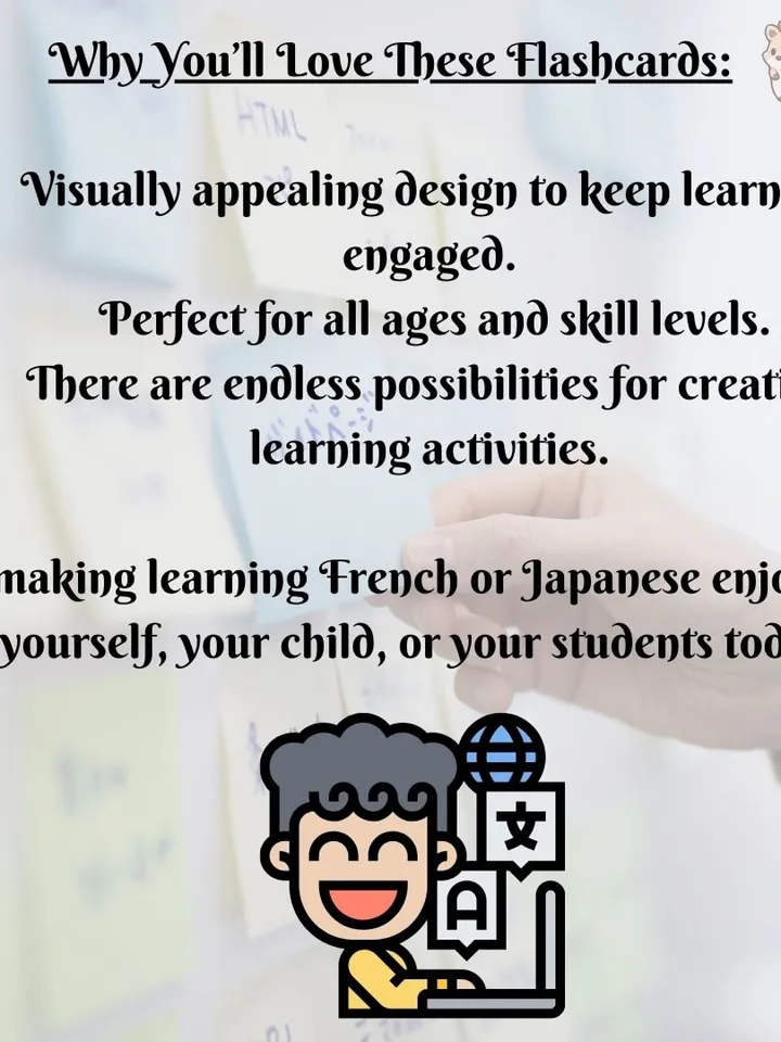 Basic French-Japanese flashcards for learning French and Japanese $5.00 ...