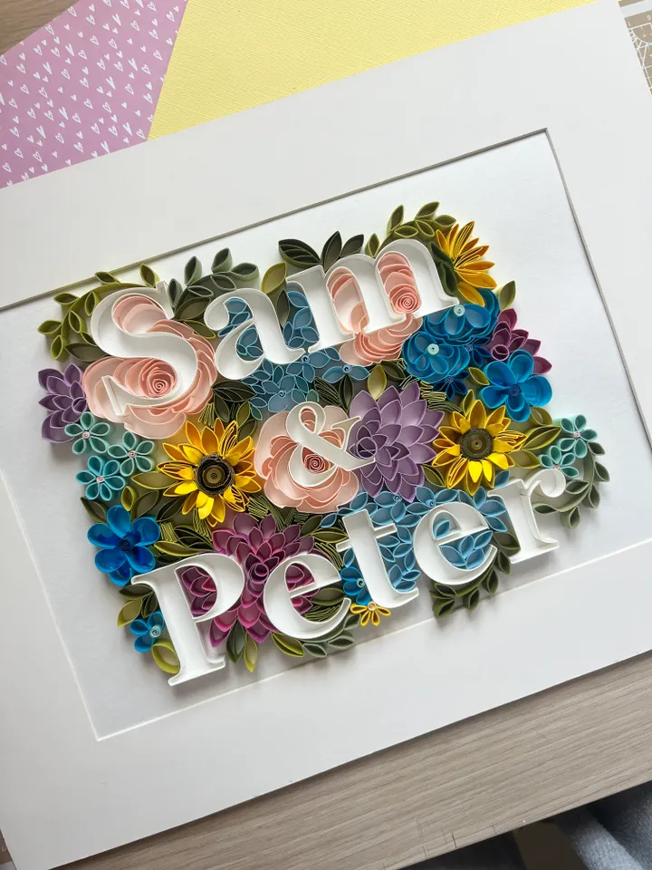 Custom name sign in Quilling $200.00 | Buy online with delivery