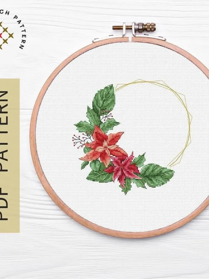 Frame Cross Stitch Pattern, Border Cross Stitch PDF, Modern Cross ...