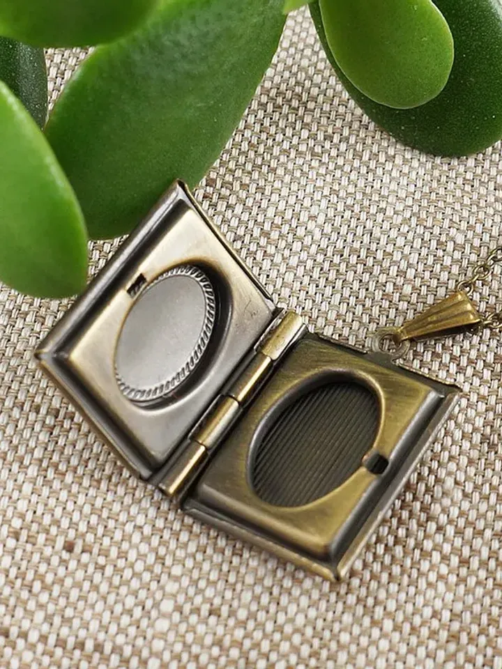 White Mother of Pearl Necklace MOP Book Photo Locket Wedding Necklace ...