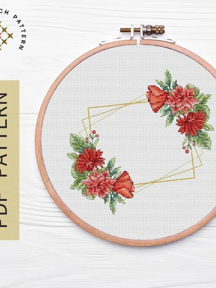 Frame Cross Stitch Pattern PDF, Border Cross Stitch PDF, Modern Cross Stitch, Easy Counted Cross ...