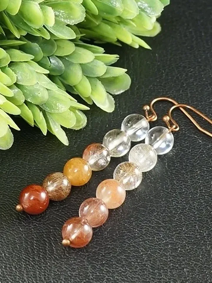 Rutile Rutilated Quartz Clear Orange Fire Red Brown Long Copper ...