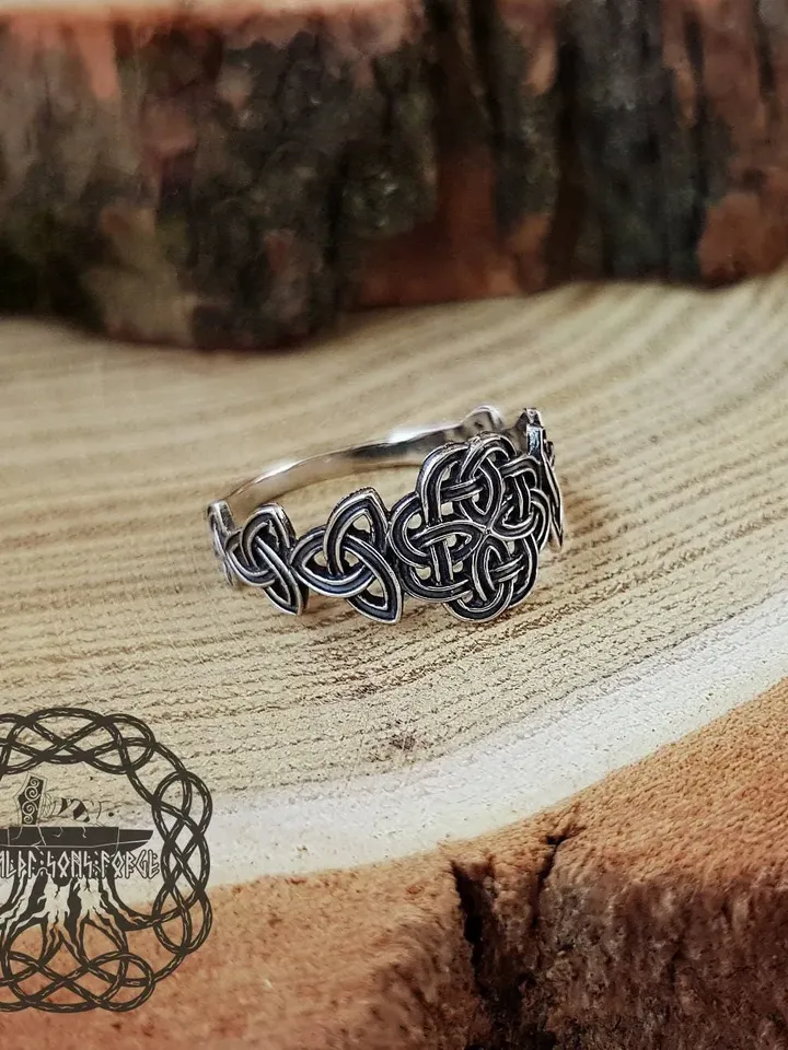 Celtic Knot Ring, Sterling Silver Celtic Ring, Triskele Ring, Celtic ...
