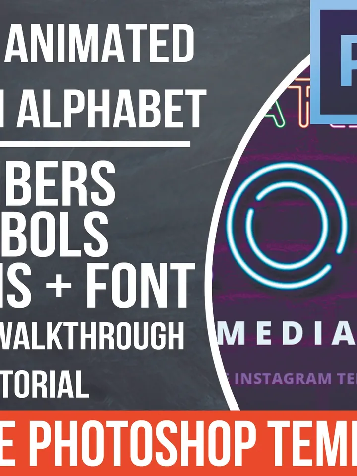 Animated Neon Font For Social Media Story Templates. Neon Social Media ...