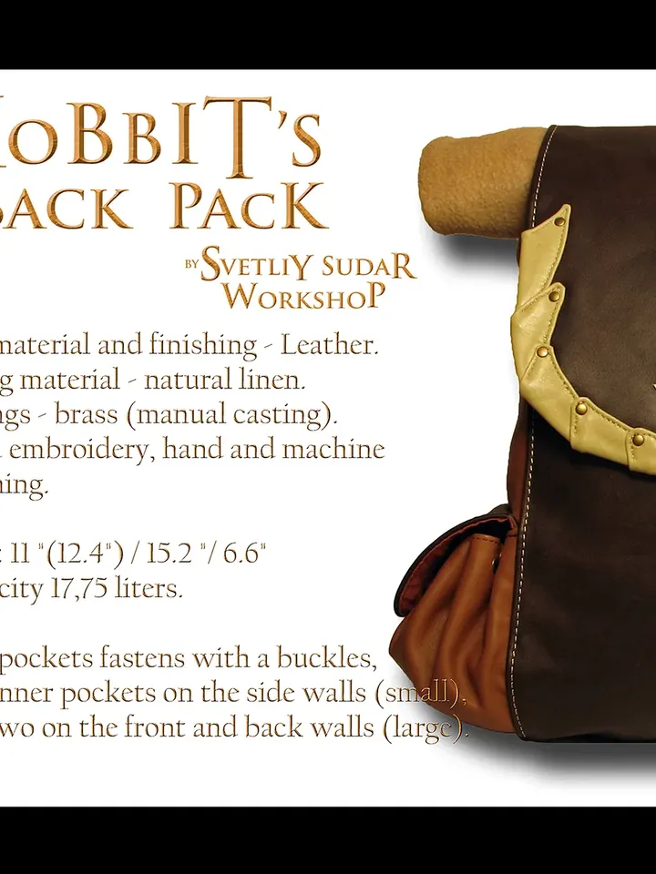 Leather Hobbit's Backpack (inspired Bilbo Baggins) design 2013 / LOTR ...