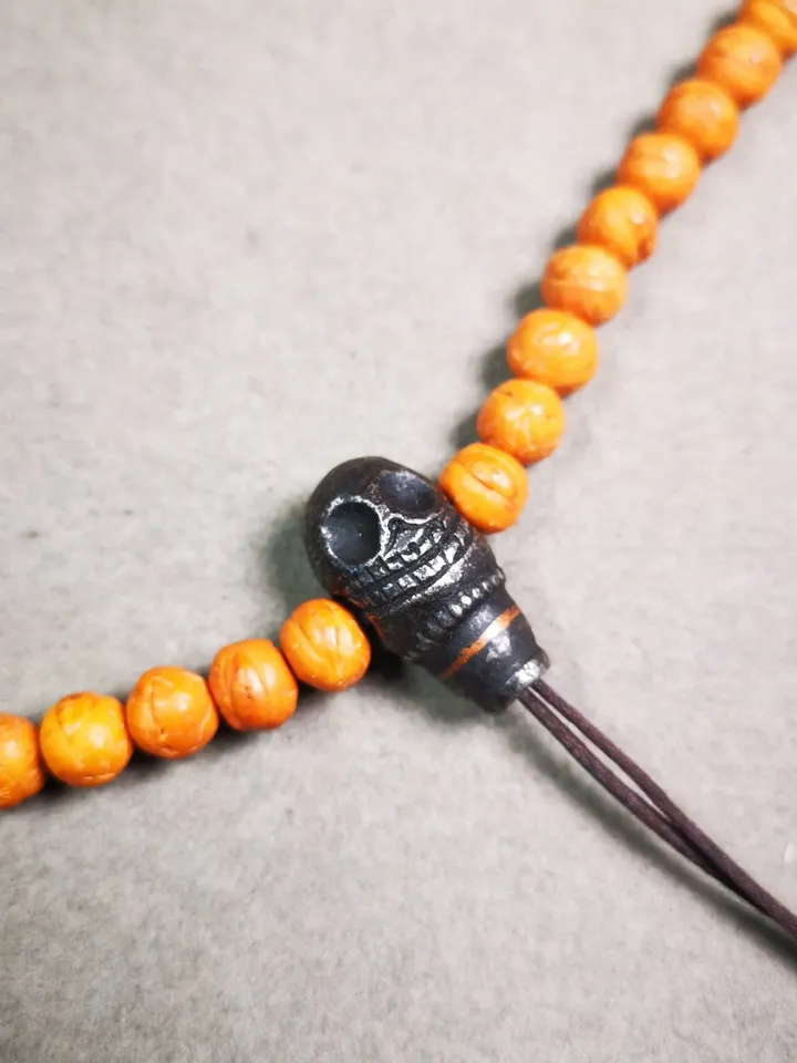 Gandhanra Tibetan Cold Iron Guru Bead,Skull Shape T-drilled 3-Hole ...