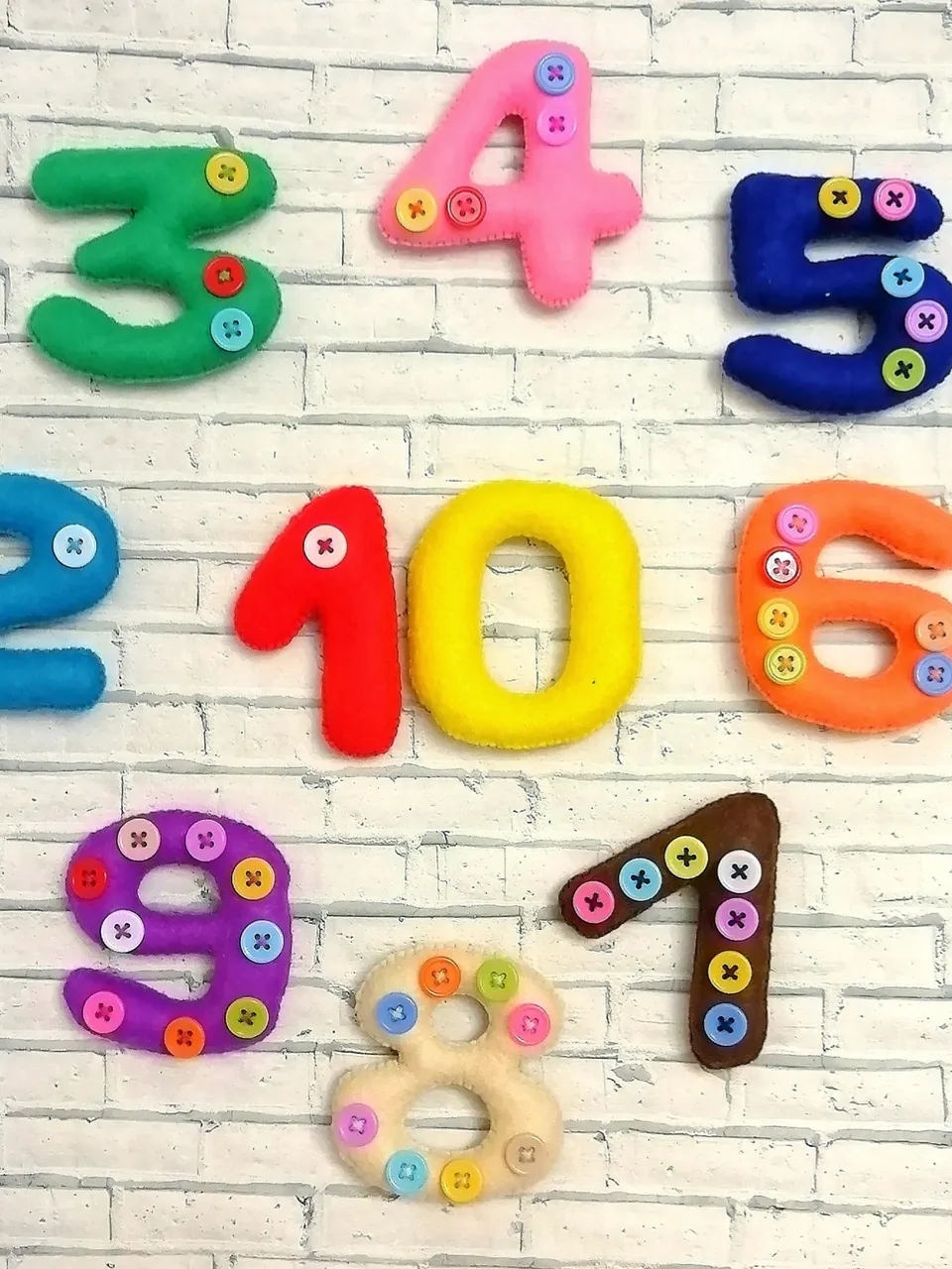 Felt Numbers Set 0-9 Handmade Multicolor Small Felt numbers Colorful ...