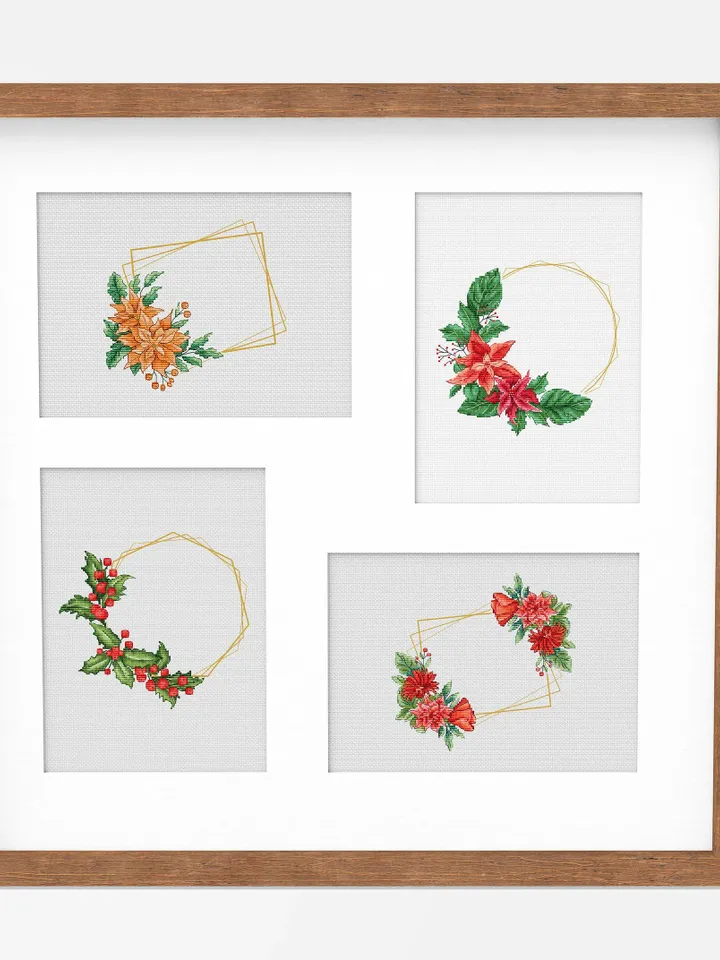 Frame Cross Stitch Pattern, Border Cross Stitch PDF, Modern Cross Stitch, Easy Counted Cross ...