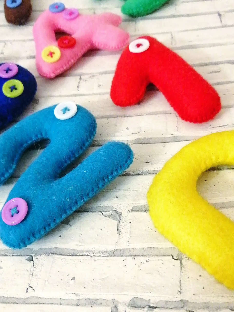 Felt Numbers Set 0-9 Handmade Multicolor Small Felt numbers Colorful ...