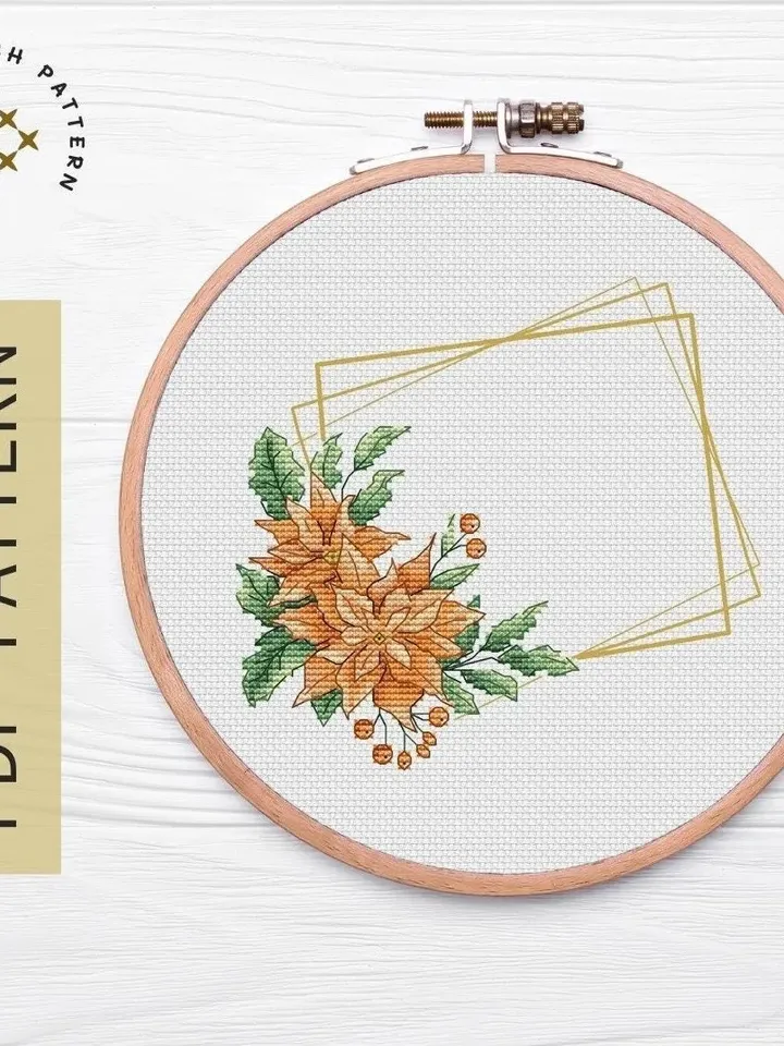 Frame Cross Stitch Pattern, Border Cross Stitch PDF, Modern Cross Stitch, Easy Counted Cross ...