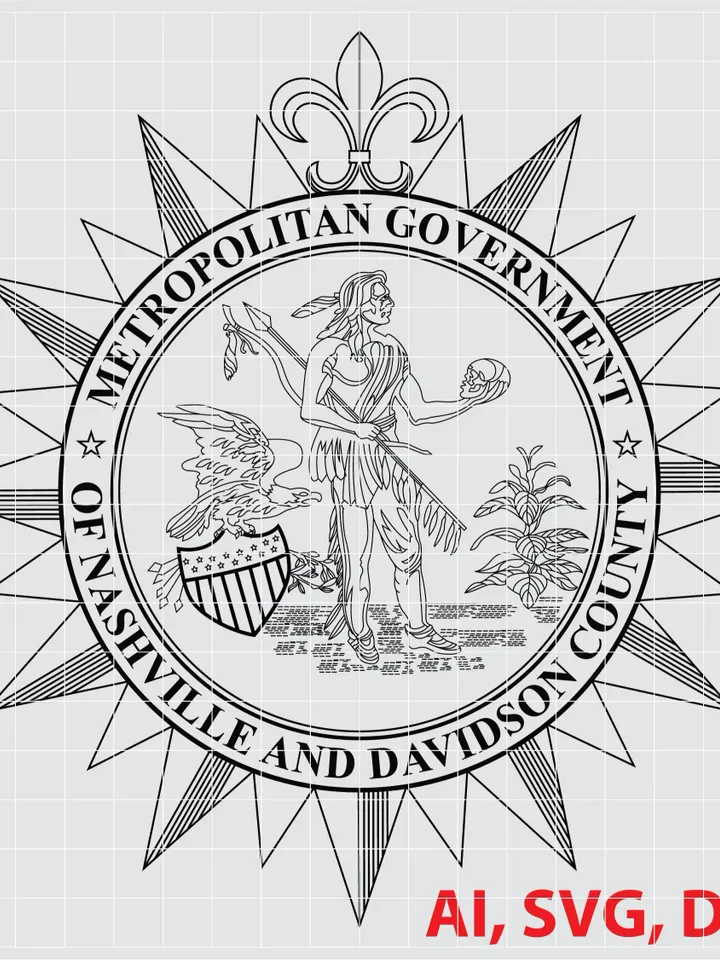 Metropolitan Government of Nashville and Davidson County Seal, Logo, Badge, Ai, Vector, SVG, DXF ...