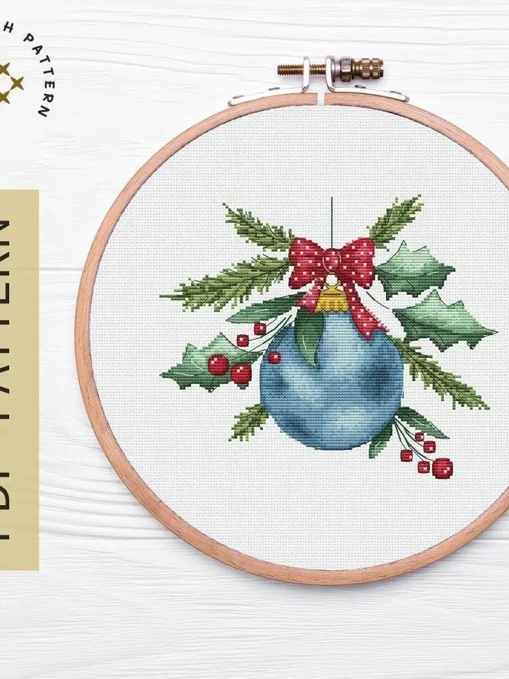 Christmas Ball Cross Stitch Pattern, Christmas Cross Stitch Pattern ...