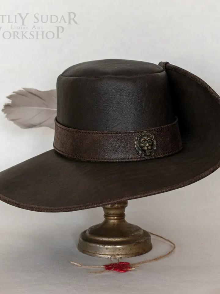 Leather hat "Viscount" (classic Musketeers hat) / leather hat / LARP ...