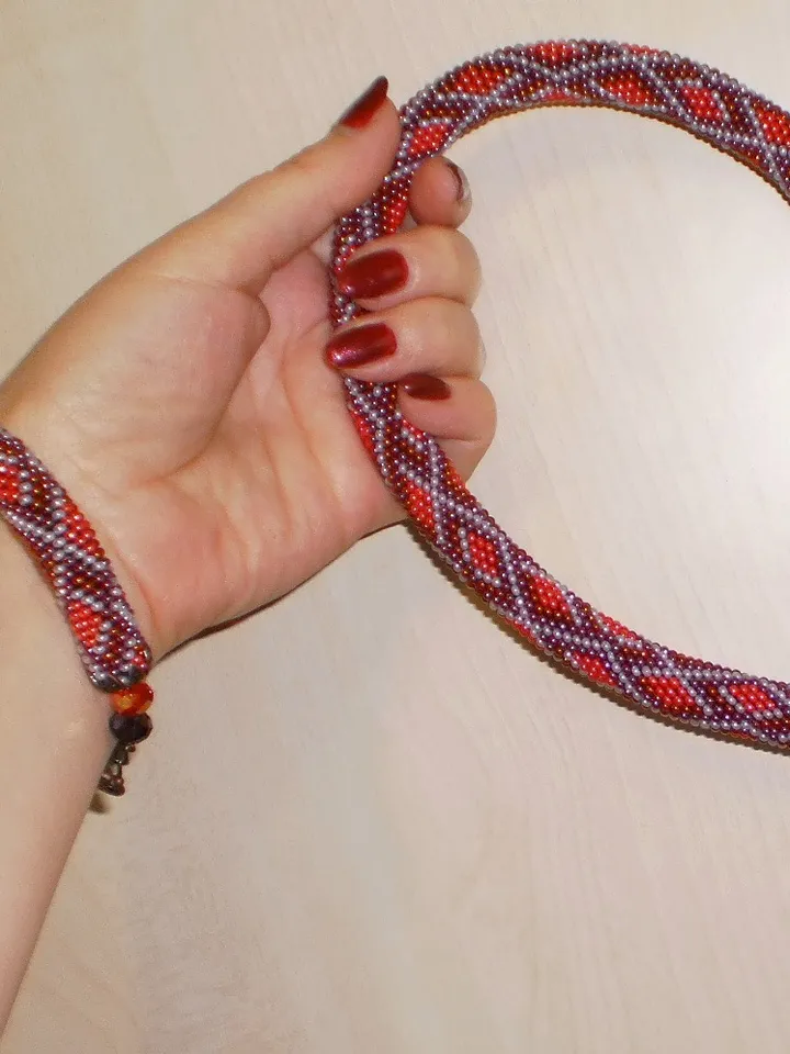 Bead Crochet rope patterns "Berry geometry" necklace and bracelet $5.00 ...