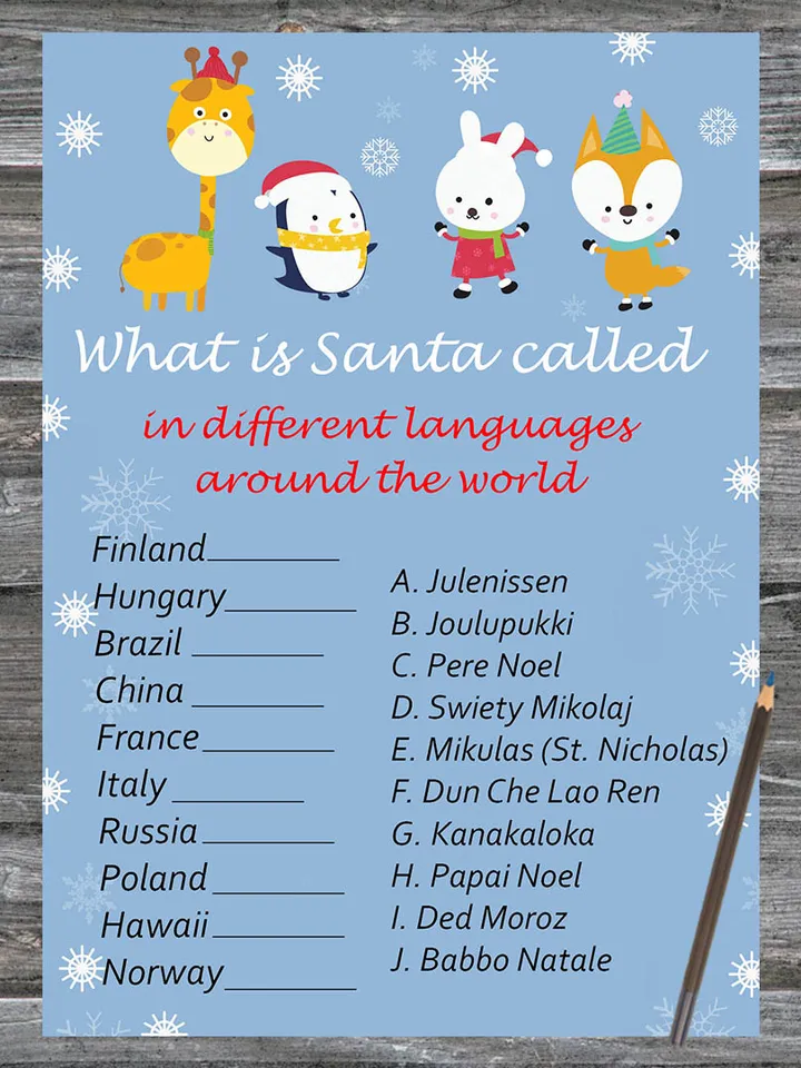 Christmas party games,Christmas Around the World Game Printable,Winter ...
