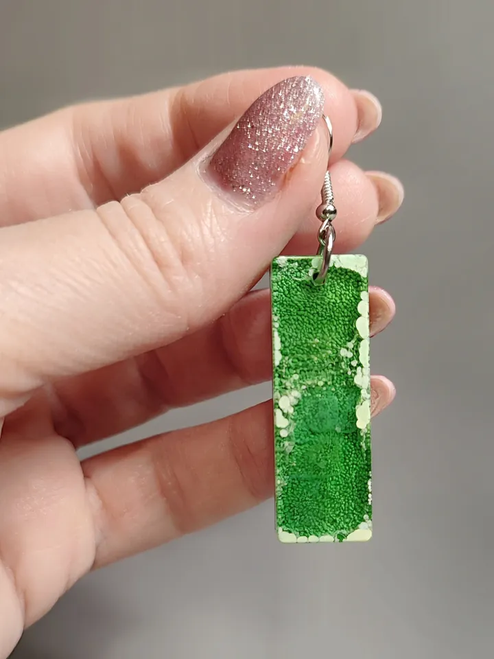 Stylish green color earrings, Epoxy earrings $25.00 | Buy online with ...