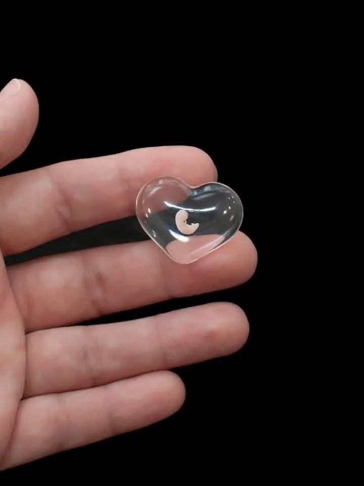 Embryo 5-6 weeks, 5 weeks pregnant, Wide heart shape, Sculpture cast in ...