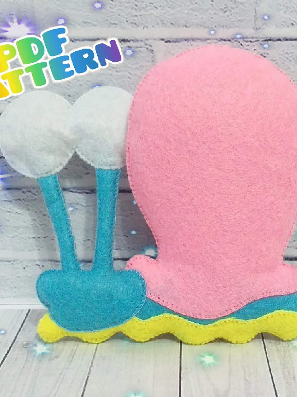 Felt snail pattern Geri made of felt PDF Snail sewing pattern Geri ...