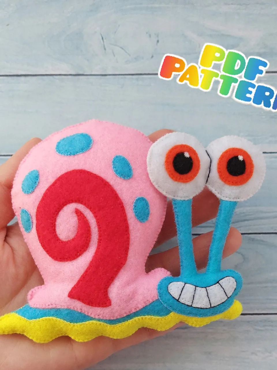Felt snail pattern Geri made of felt PDF Snail sewing pattern Geri ...