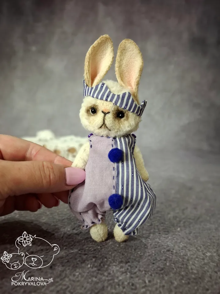 Miniature bunny. Artist bunny teddy. Cute bunny. Handmade bunny toy ...