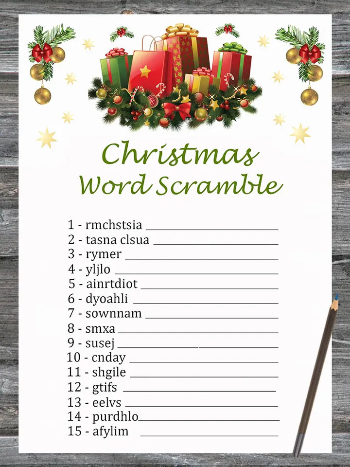 Christmas party games,Christmas Word Scramble Game Printable,Christmas ...