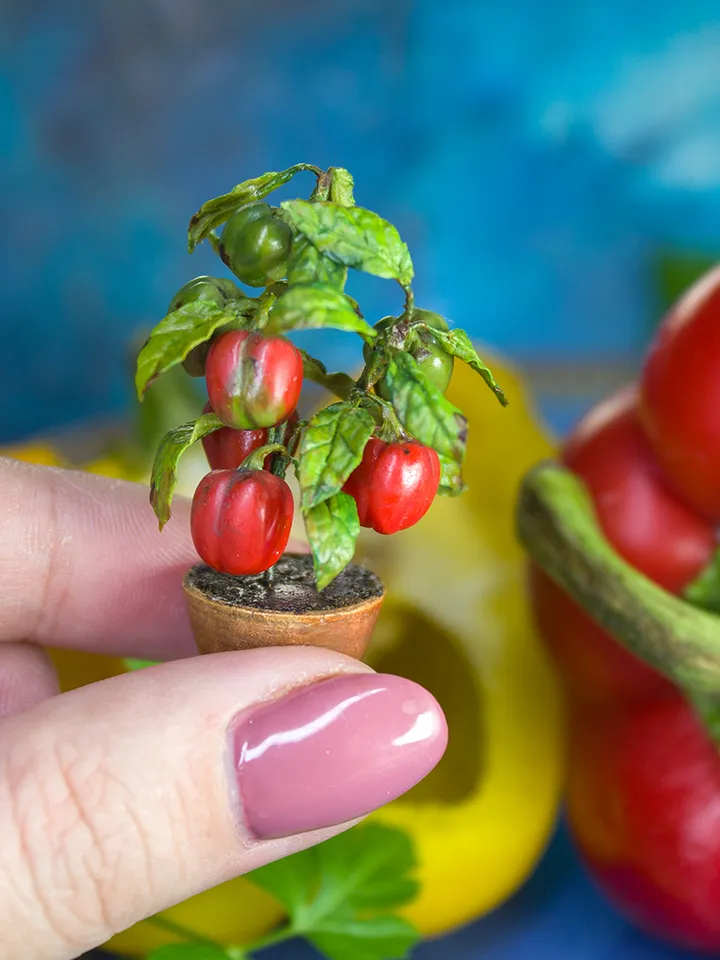 TUTORIAL Miniature pepper plant with polymer clay $11.25 | Buy online ...