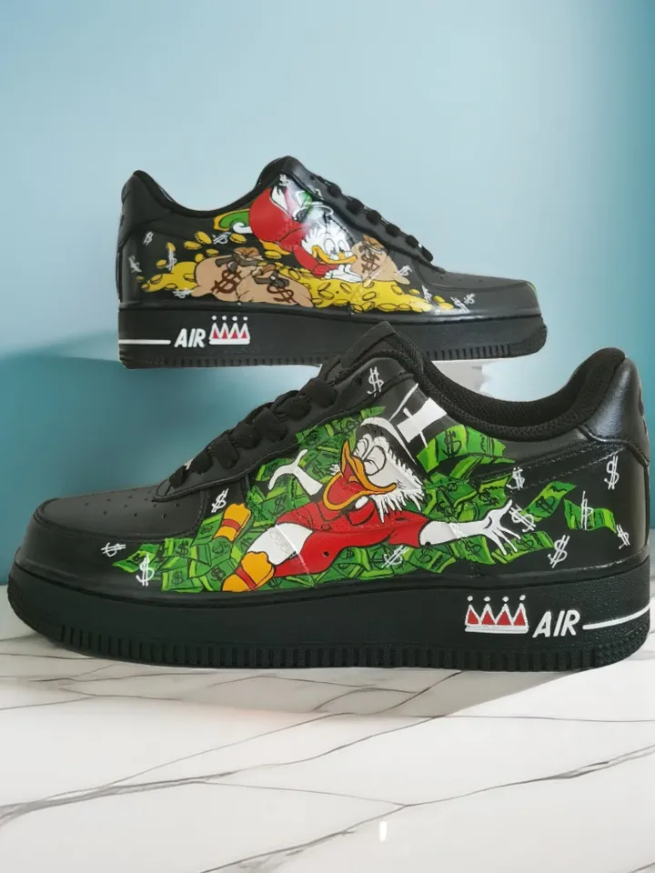 Quack in Style: Handpainted unisex Custom Nike Air Force 1 Sneakers ...