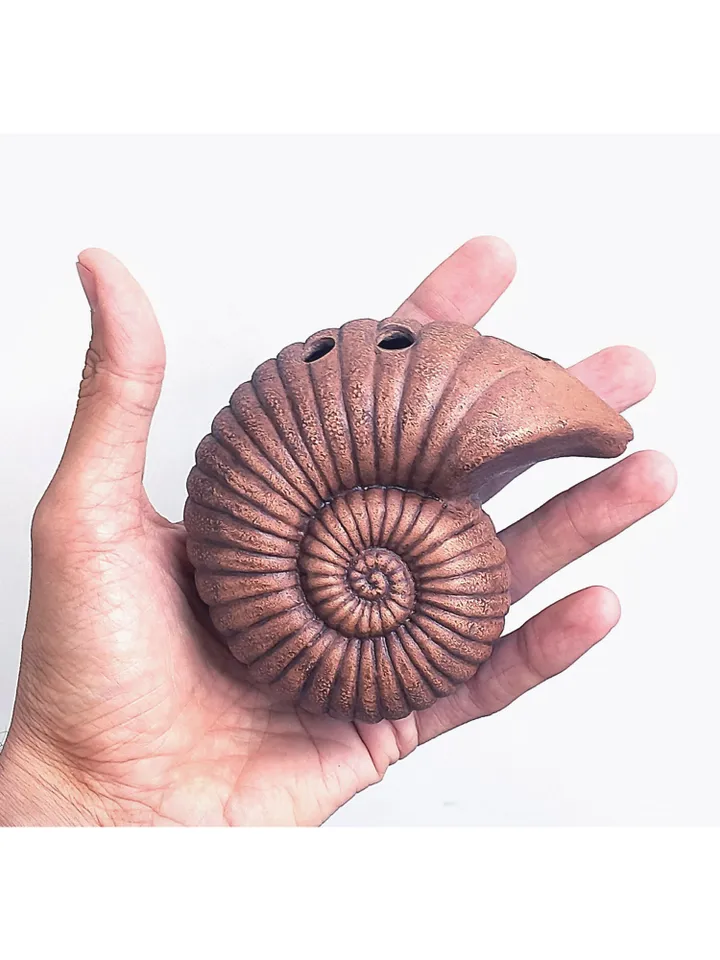 Ocarina "Spirit of water" ceramic flute / pentatonic / ceramic ammonite ...