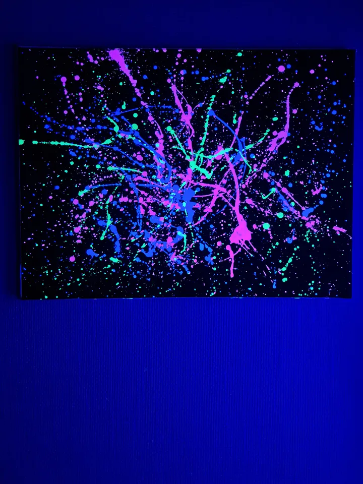 "Night Berlin" neon splash oil painting on canvas fluorescent art ...