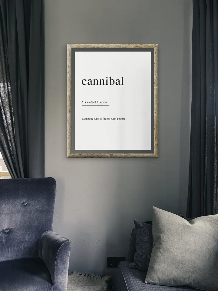Cannibal Definition Poster, Digital Poster, Home Prints, Cannibal ...
