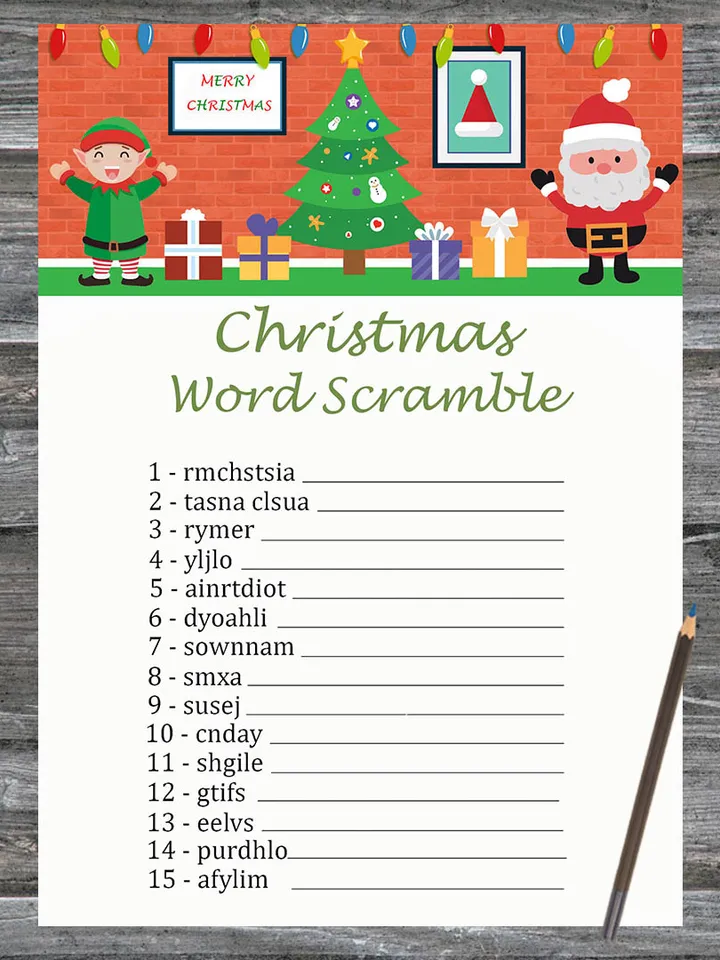 Christmas party games,Christmas Word Scramble Game Printable,Happy ...