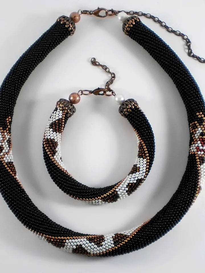 PDF Bead Crochet Pattern , Pattern for «Giraffe» Ropes Necklace and ...