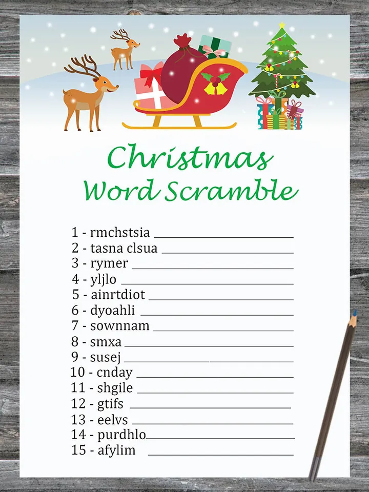 Christmas party games,Christmas Word Scramble Game Printable,Santa ...