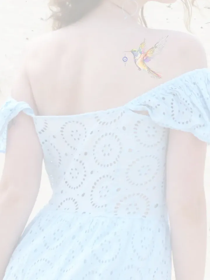 Evil Eye Tattoo Design Hummingbird And Blue Evil Eye Tattoo Ideas ...