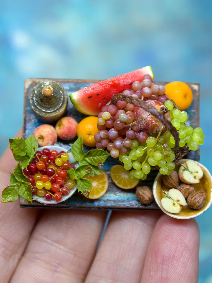 MINIATURE set of fruits and berries on a board 5 $72.00 | Buy online ...