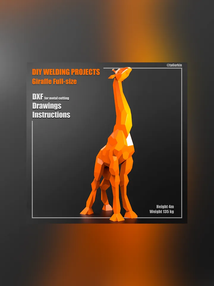 Welding Project Plans Drawings Giraffe (DXF, PDF) $215.00 | Buy online ...