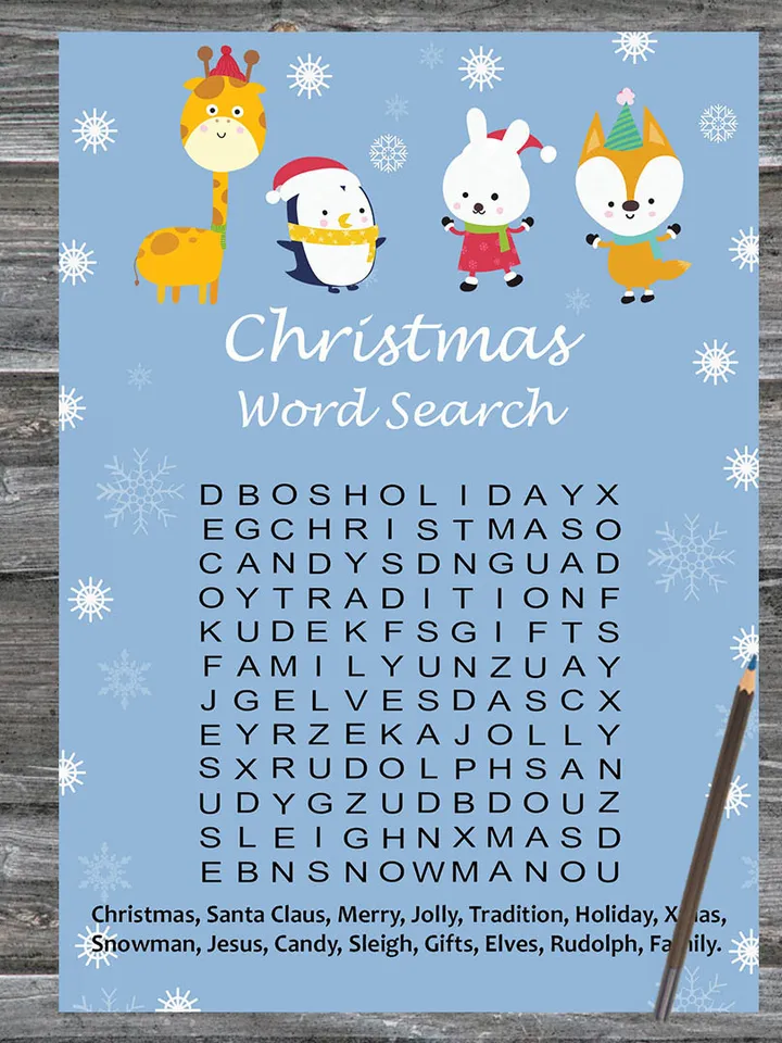Christmas party games,Christmas Word Search Game Printable,Winter ...