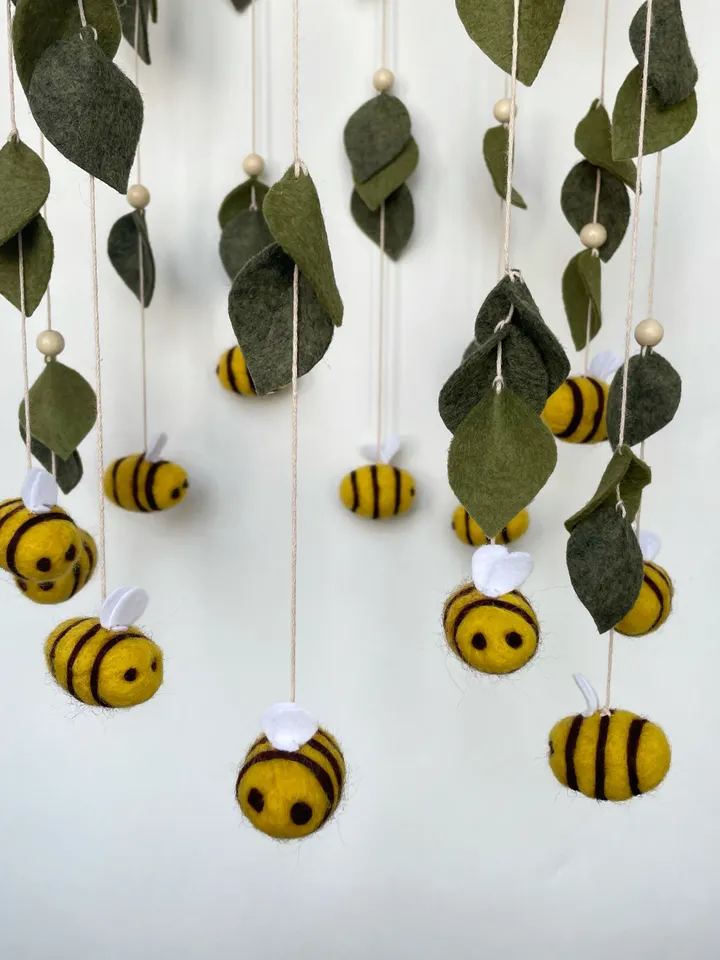 Bee Mobile Bumblebee Nursery Decor Woodland Baby Mobile Honey Bee ...