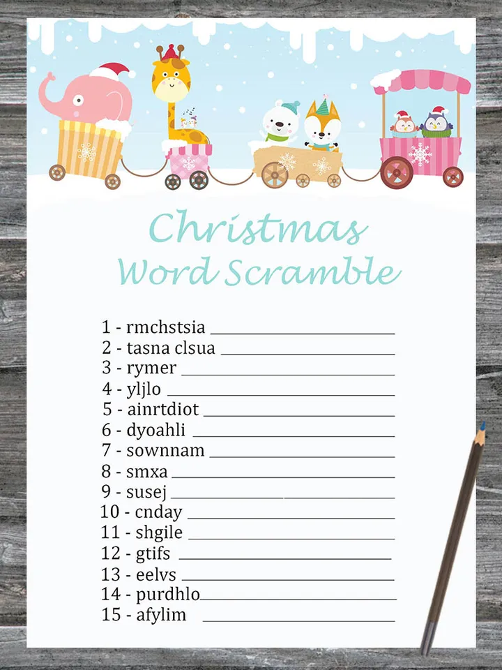 Christmas party games,Christmas Word Scramble Game Printable,Christmas ...