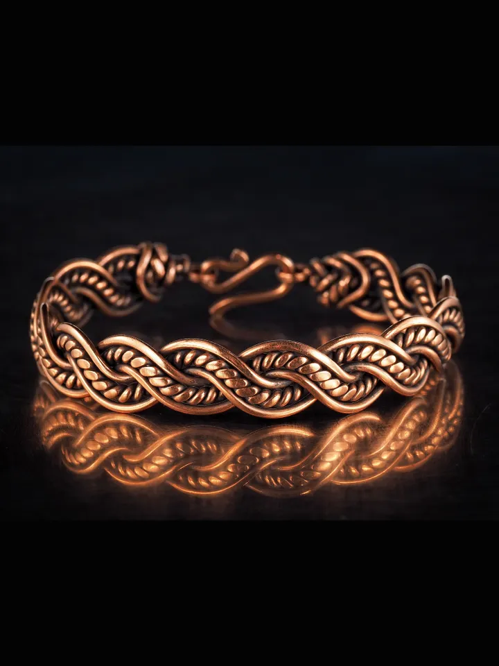 Woven copper wire bracelet Antique style handcrafted copper jewelry ...
