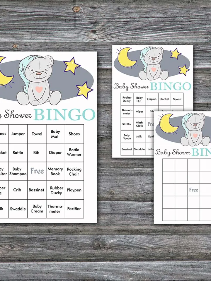 Teddy bear Baby Shower Bingo Cards,Teddy bear Baby Shower Bingo Games ...