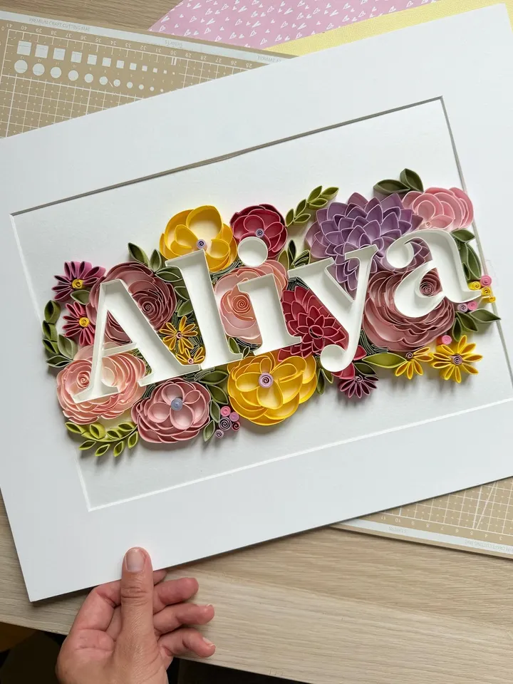 Custom name sign in Quilling $200.00 | Buy online with delivery