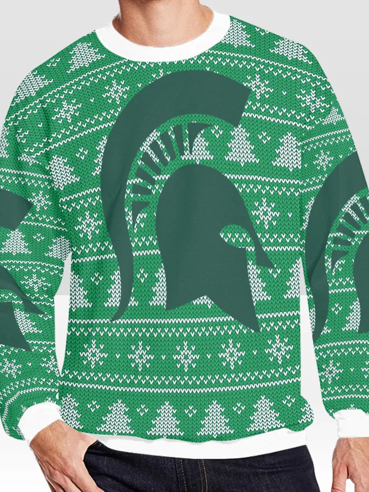 Michigan State Spartans Ugly Christmas Sweater, Christmas Sweatshirt $60.00 | Buy online with ...