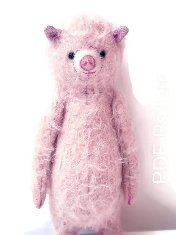 PDF E-pattern for 17cm 7" The Pink Piggy Pig Guy/ artist piggy-wiggy ...