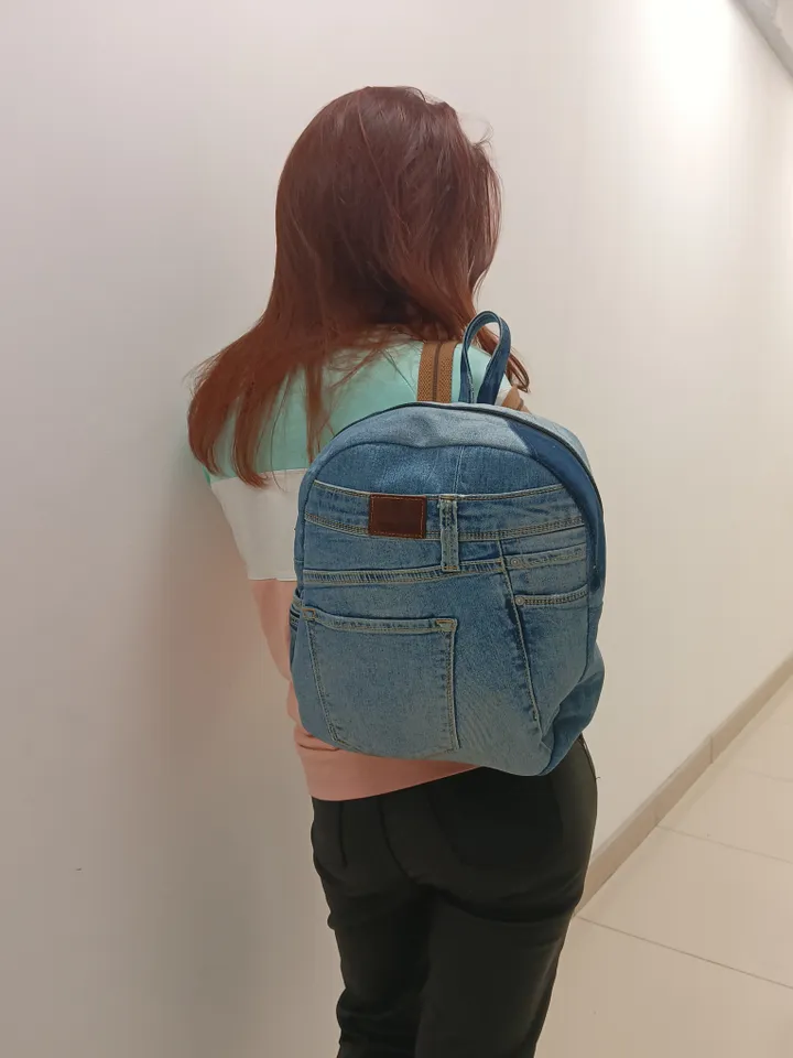 Fastion girls canvas Handmade denim backpack, travel bag, casual ...