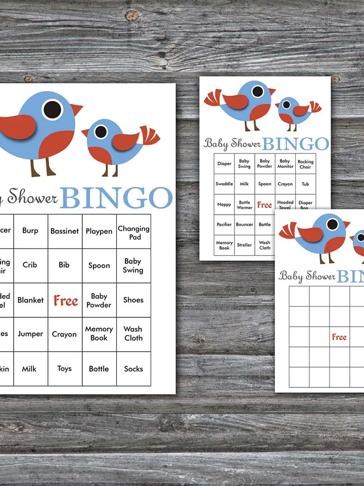 60 Little Bird Baby Shower Bingo Cards,Little Bird Baby Shower Bingo ...