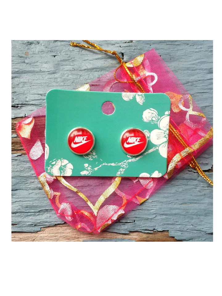 Nike earrings, Swoosh logo earrings studs, sport studs $35.89 | Buy ...