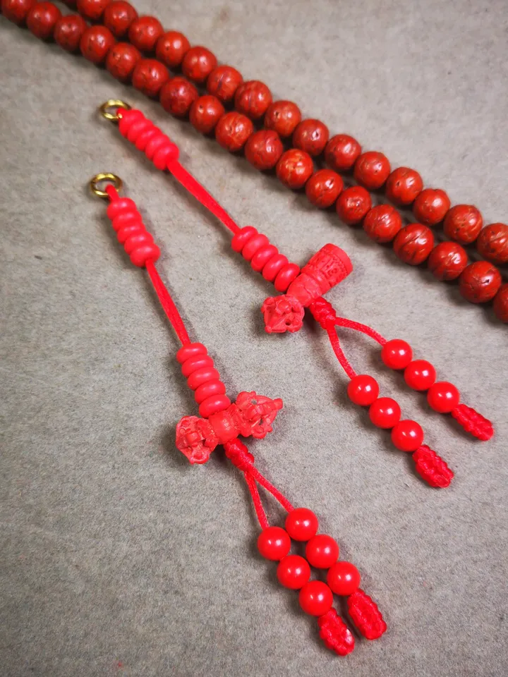Gandhanra Red Cinnabar Tibetan Buddhist Mala Counters,Prayer Bead ...